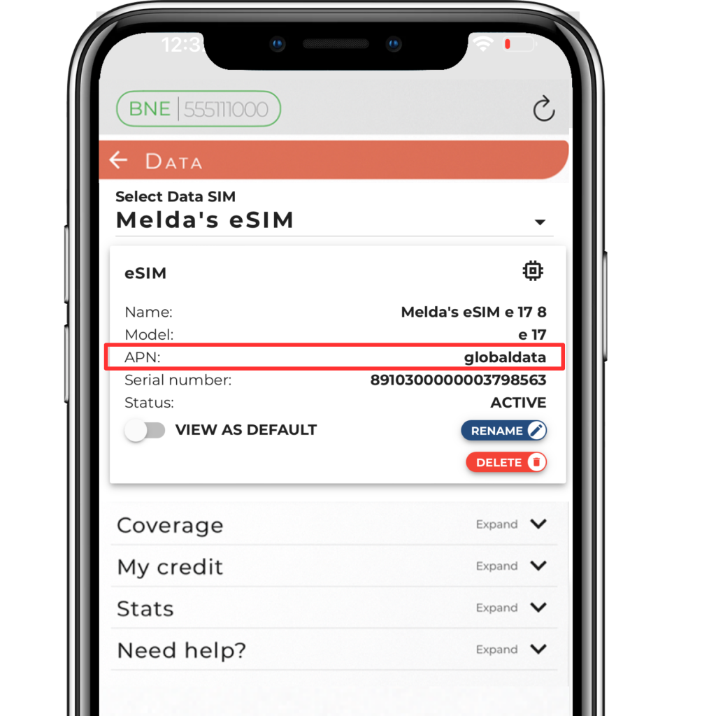 How to set APN for BNESIM eSIM