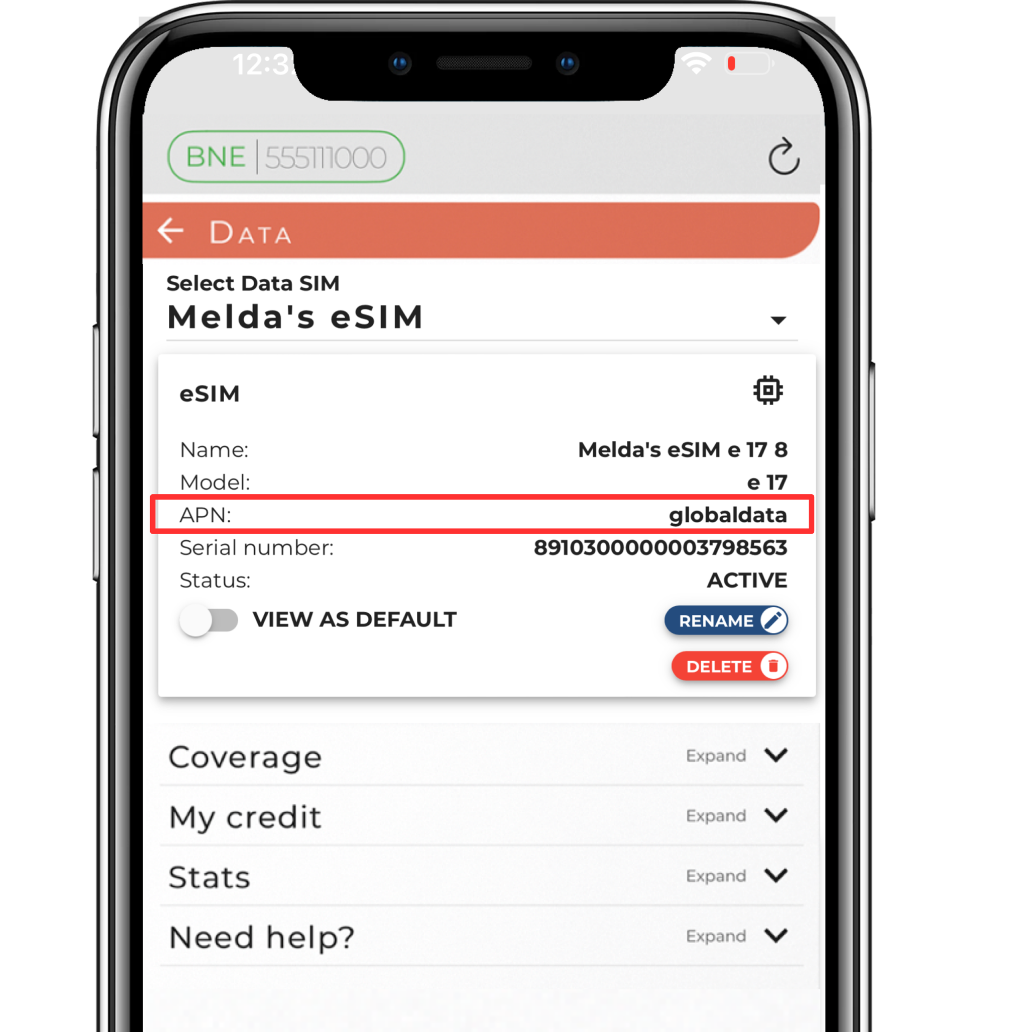 How to set APN for BNESIM eSIM
