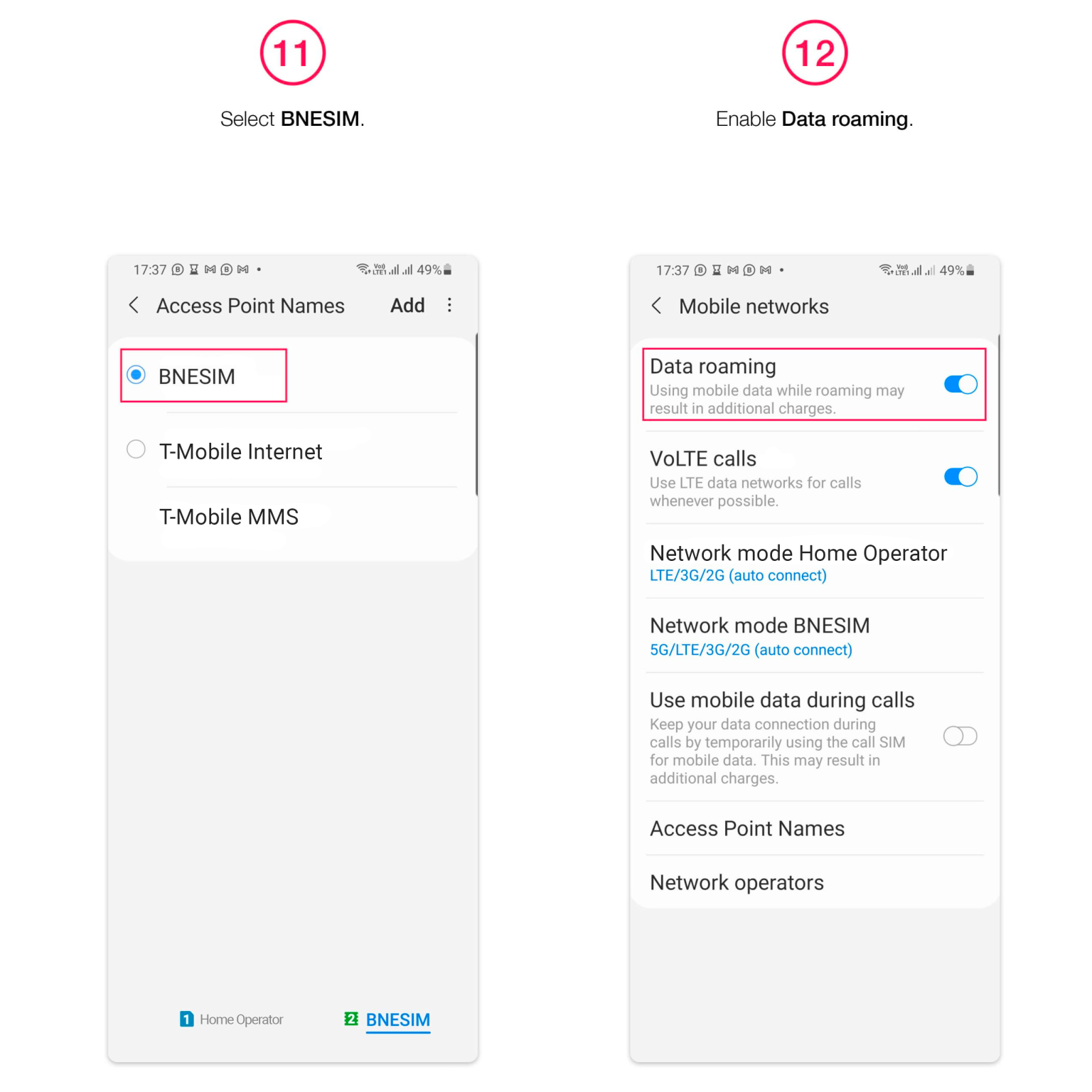 How to install BNE eSIM on your Android - BNESIM