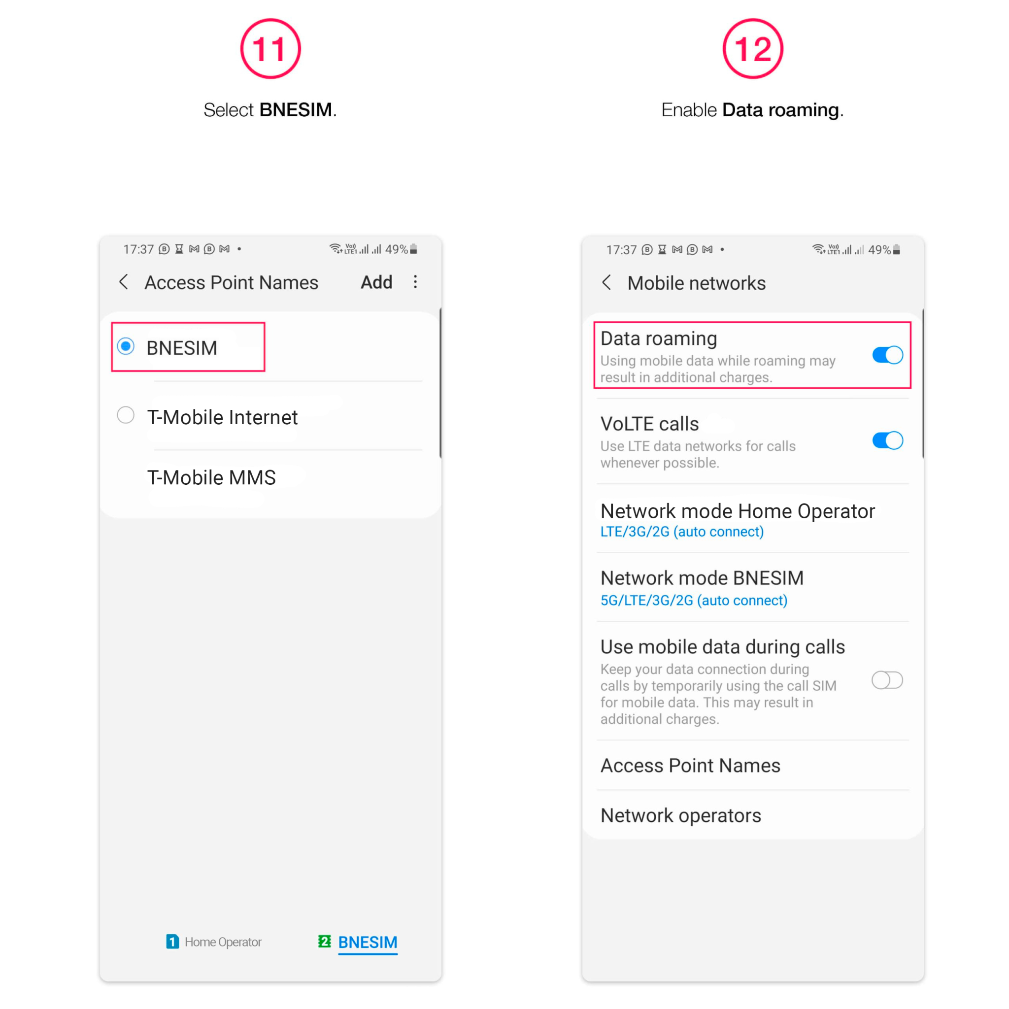 How to install BNE eSIM on your Android - BNESIM