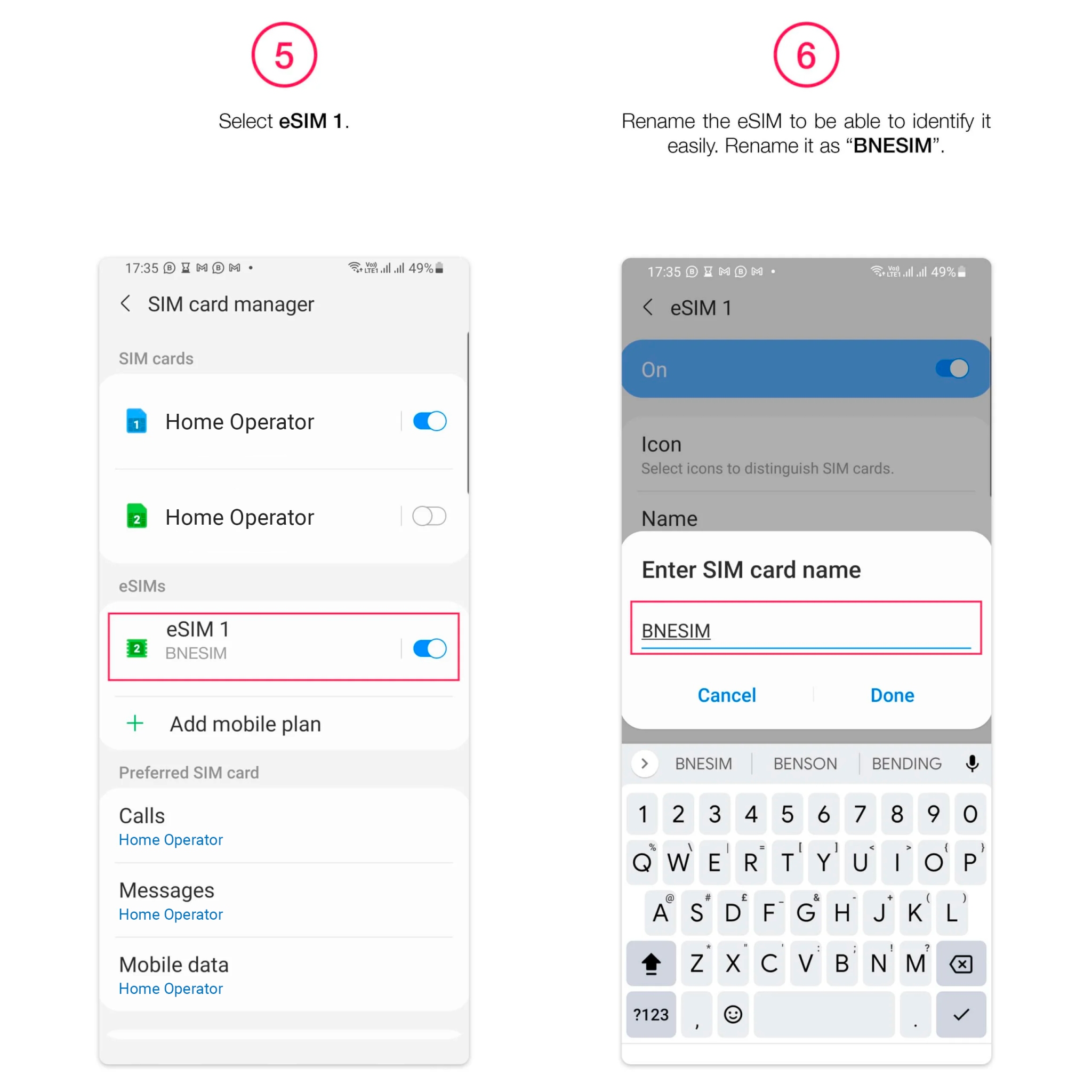 How to install BNE eSIM on your Android - BNESIM