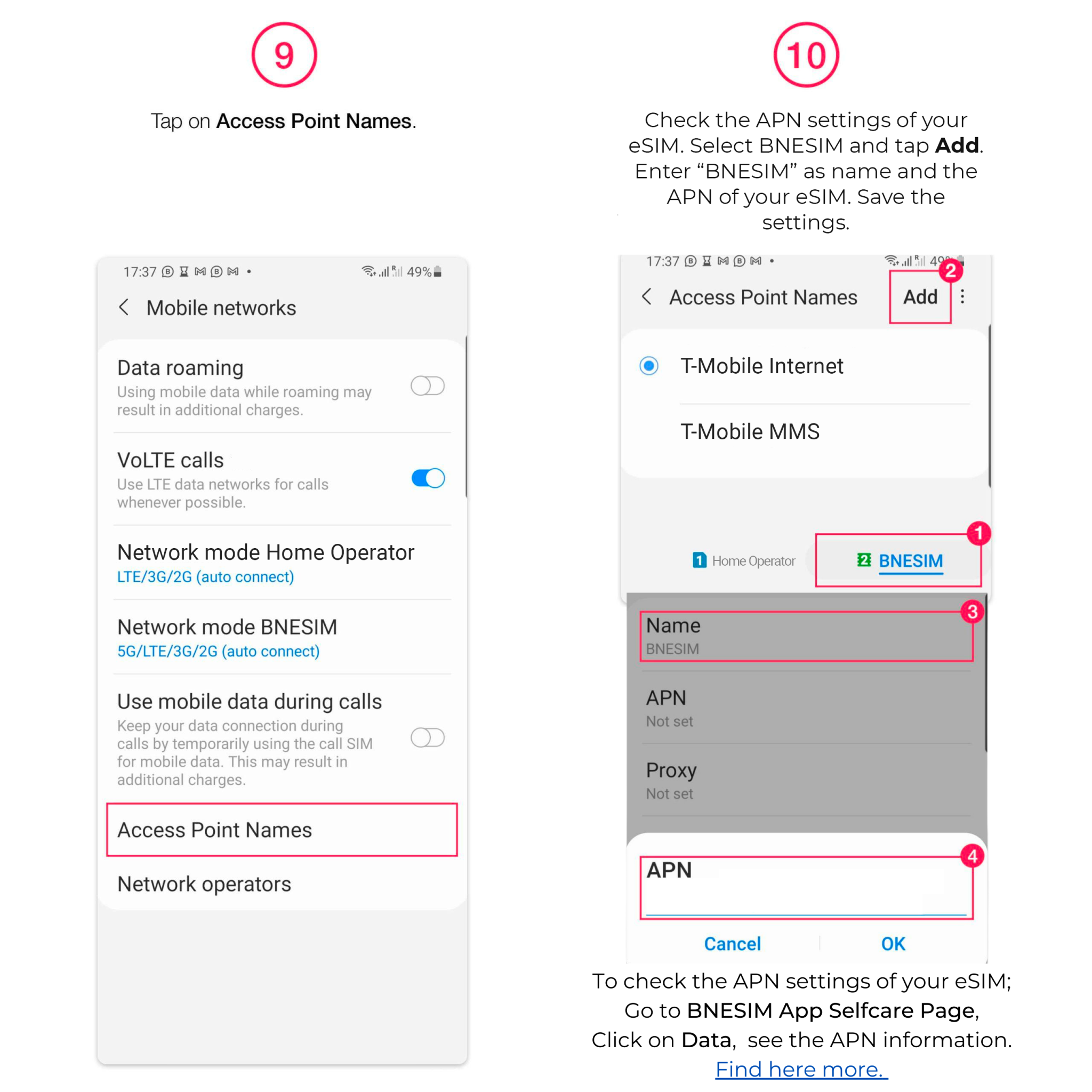 How to install BNE eSIM on your Android - BNESIM